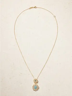 SUZANNE KALAN 18-karat Opal And Diamond Necklace - Gold