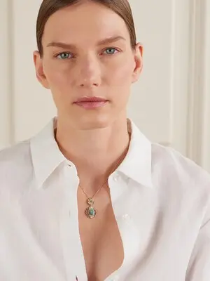 SUZANNE KALAN 18-karat Opal And Diamond Necklace