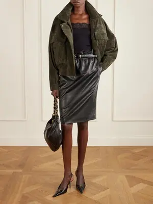 Saint Laurent Leather Paperbag Skirt