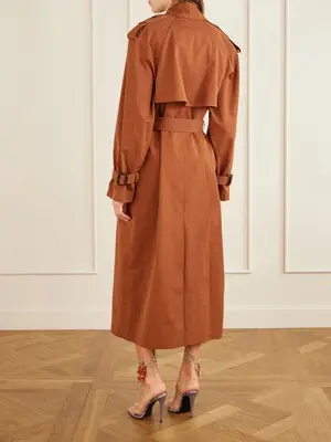 Saint Laurent Belted Cotton And Silk-blend Trench Coat