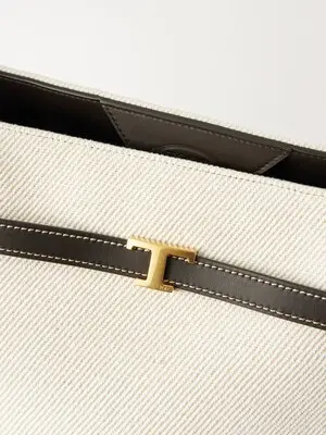 TOD'S Tim Leather-trimmed Canvas Tote