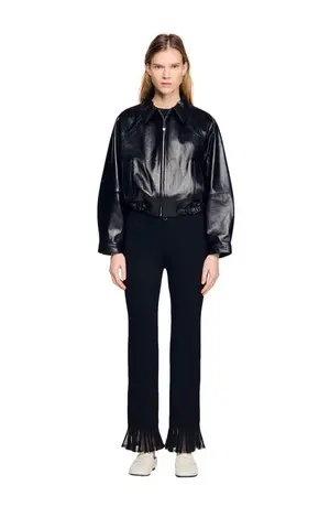 Sandro Lambskin Leather Jacket