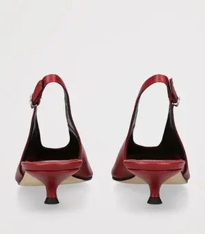 AeydĒ Leather Camila Slingback Pumps - Red