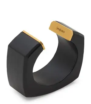 Saint Laurent Leather Cuff Bracelet - Black