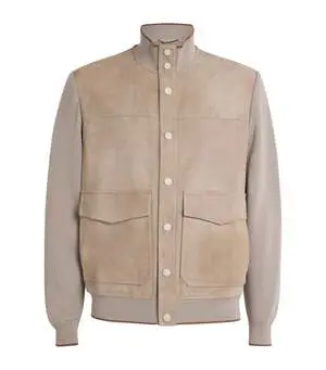 Canali Suede-front Hybrid Jacket - Beige