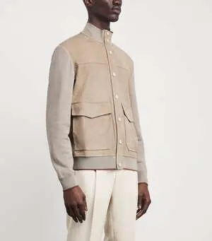 Canali Suede-front Hybrid Jacket - Beige