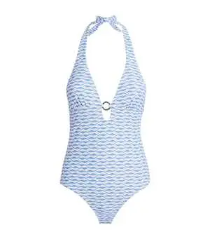 Heidi Klein Halterneck Tinos Swimsuit - Blue