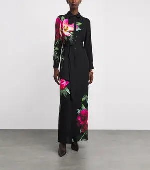 Alice + Olivia Floral Chassidy Shirt Dress - Black