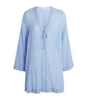 Heidi Klein Cotton-silk Tinos Kaftan - Blue