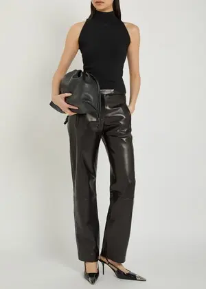COURREGES Heritage Logo-embroidered Knit Top - Black