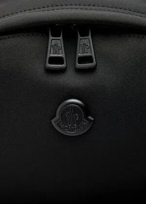 Moncler Canvas Backpack With Logo Appliqu - Black