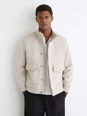 REISS Hadley Wool-blend Bomber Jacket
