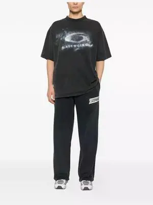 Balenciaga Logo-print Cotton T-shirt - Black