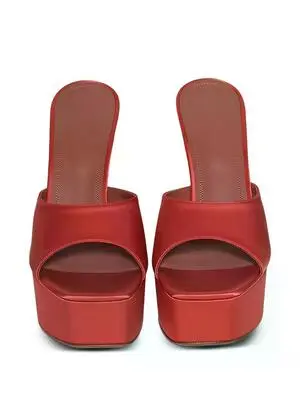 Amina Muaddi Dalida Open Toe Sandals - Red