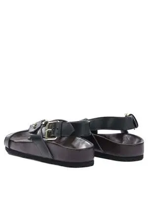 Soeur Mexico Leather Sandals - Black
