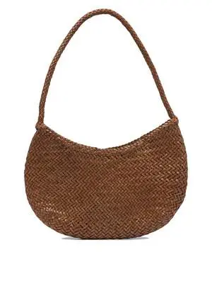 Dragon Diffusion Small Woven Shoulder Bag - Brown