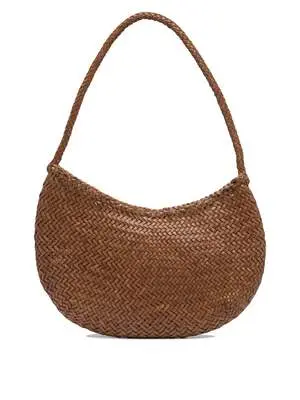Dragon Diffusion Small Woven Shoulder Bag - Brown