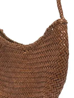 Dragon Diffusion Small Woven Shoulder Bag - Brown