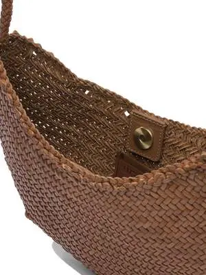 Dragon Diffusion Small Woven Shoulder Bag - Brown