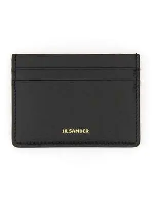 JIL SANDER Leather Card Holder - Black