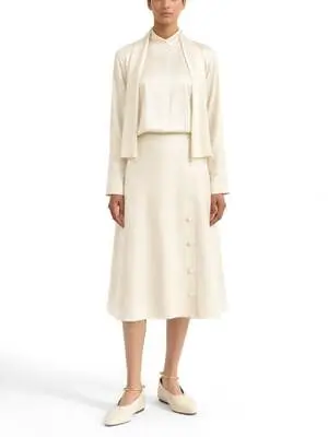 JIL SANDER Satin Mini Skirt - Beige