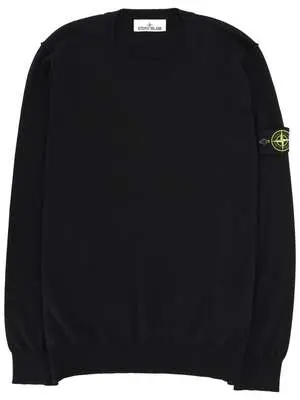 Stone Island Jersey With Logo - Black