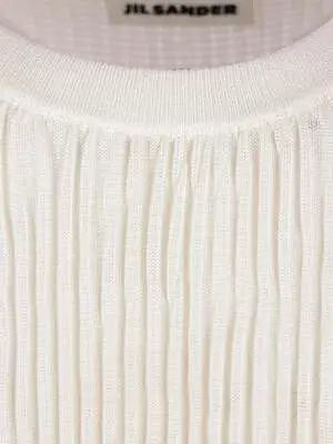 JIL SANDER Viscose Blend T-shirt With Ruffled Sleeves