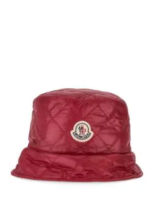 Moncler Quilted Bucket Hat - Medium Red
