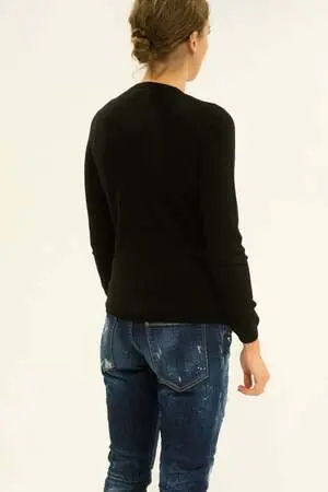 LA ROSE Cashmere Cardigan - Nero