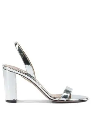 AQUAZZURA So Nude Block 85mm Heeled Sandals - Silver