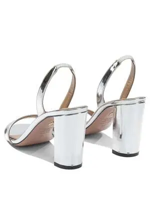 AQUAZZURA So Nude Block 85mm Heeled Sandals - Silver
