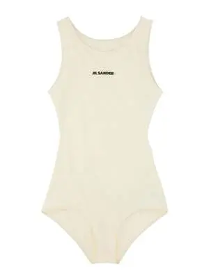 JIL SANDER One-piece Swimsuit With Logo - White