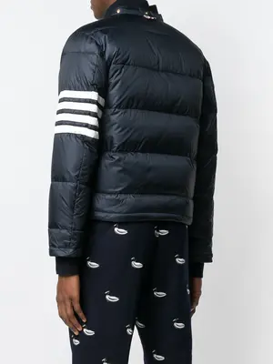 Thom Browne Down-filled Bomber Jacket With Detachable Hood - Navy