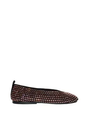 LA ROSE Ballerina Shoes With Crystal Embellishment - Pink