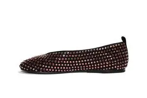 LA ROSE Ballerina Shoes With Crystal Embellishment - Pink