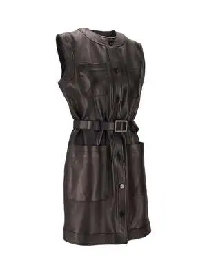 LA ROSE Leather Dress