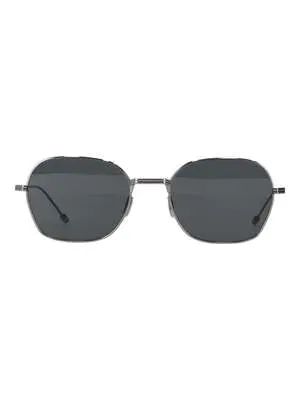 Thom Browne Rectangular Sunglasses In Titanium - Med Grey