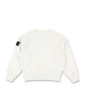 Stone Island Raglan Sleeve Fleece Cotton Sweatshirt