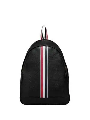 Thom Browne Multi Pocket Backpack With Rwb Stripe - Black