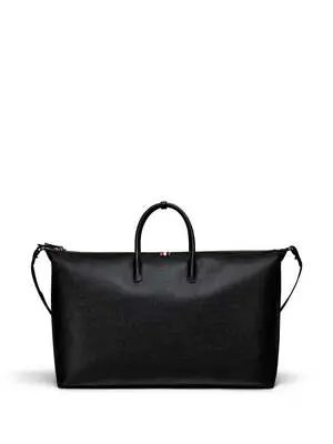 Thom Browne Pebble Grain Leather Duffle Bag With Stripe