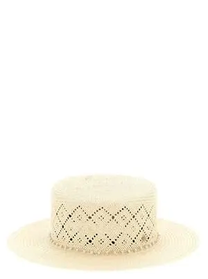 MAISON MICHEL Kiki Panama Hat - Beige
