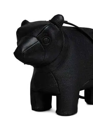 Thom Browne Bear Baguette Bag In Pebble Grain Leather