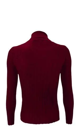 LA ROSE High Neck Cashmere-silk Knit Top - Bordeaux
