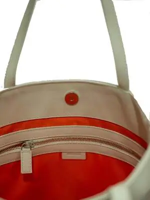 LA ROSE Leather Tote Bag - Ivory
