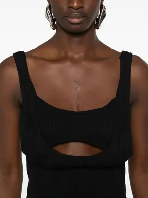 Attico Layered Tank Top - Black