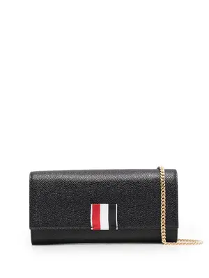 Thom Browne Leather Shoulder Bag With Logo Patch