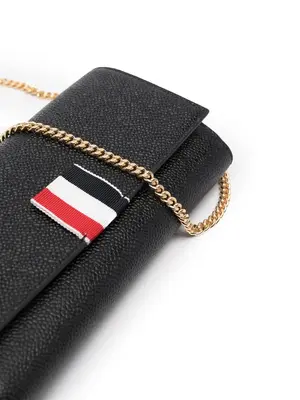 Thom Browne Leather Shoulder Bag With Logo Patch