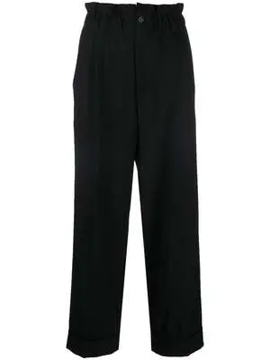 PAROSH Paper Bag Waist Straight Leg Trousers
