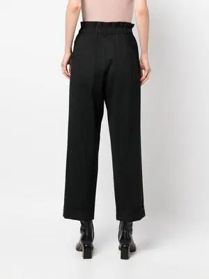 PAROSH Paper Bag Waist Straight Leg Trousers