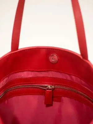 LA ROSE Leather Tote Bag - Red